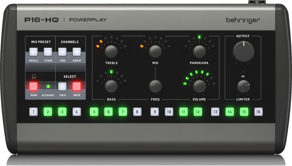 Behringer P16-HQ POWERPLAY 16-Channel Personal Monitoring Mixer ...